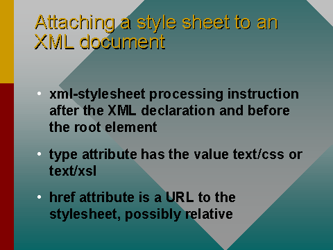 Attaching a style sheet to an XML document