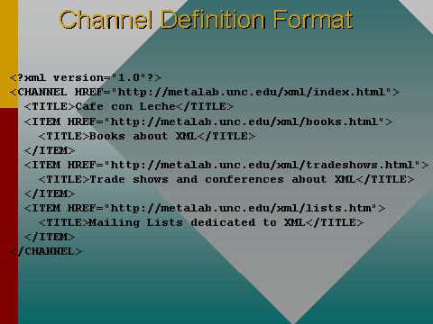Channel Definition Format